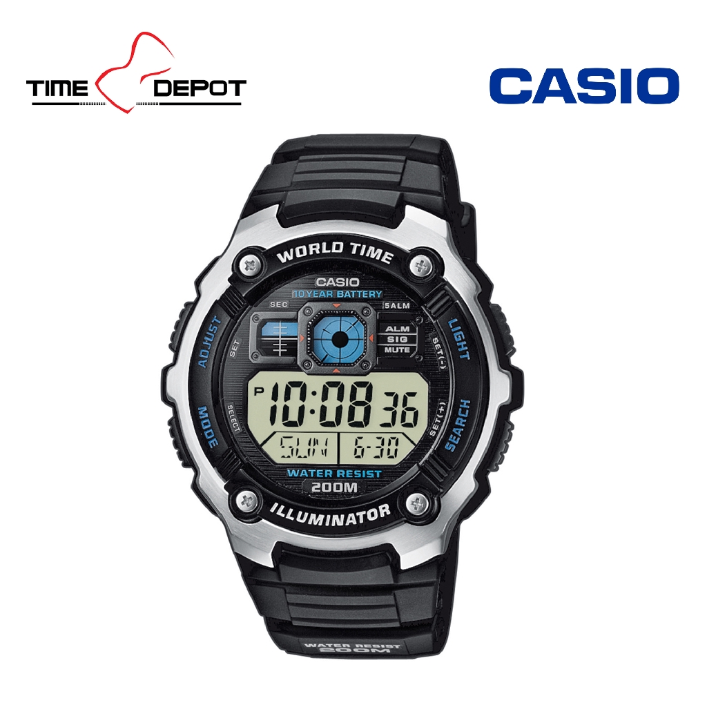 Casio AE-2000W-1AVDF Digital Black Resin Strap Watch For Men | Shopee Philippines