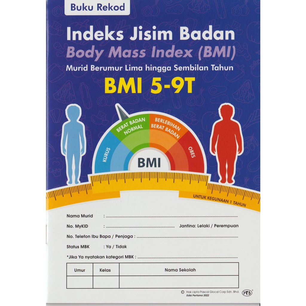 Bmi Record Book (Body Jisim Index) (For 1-year Use) | Shopee Philippines