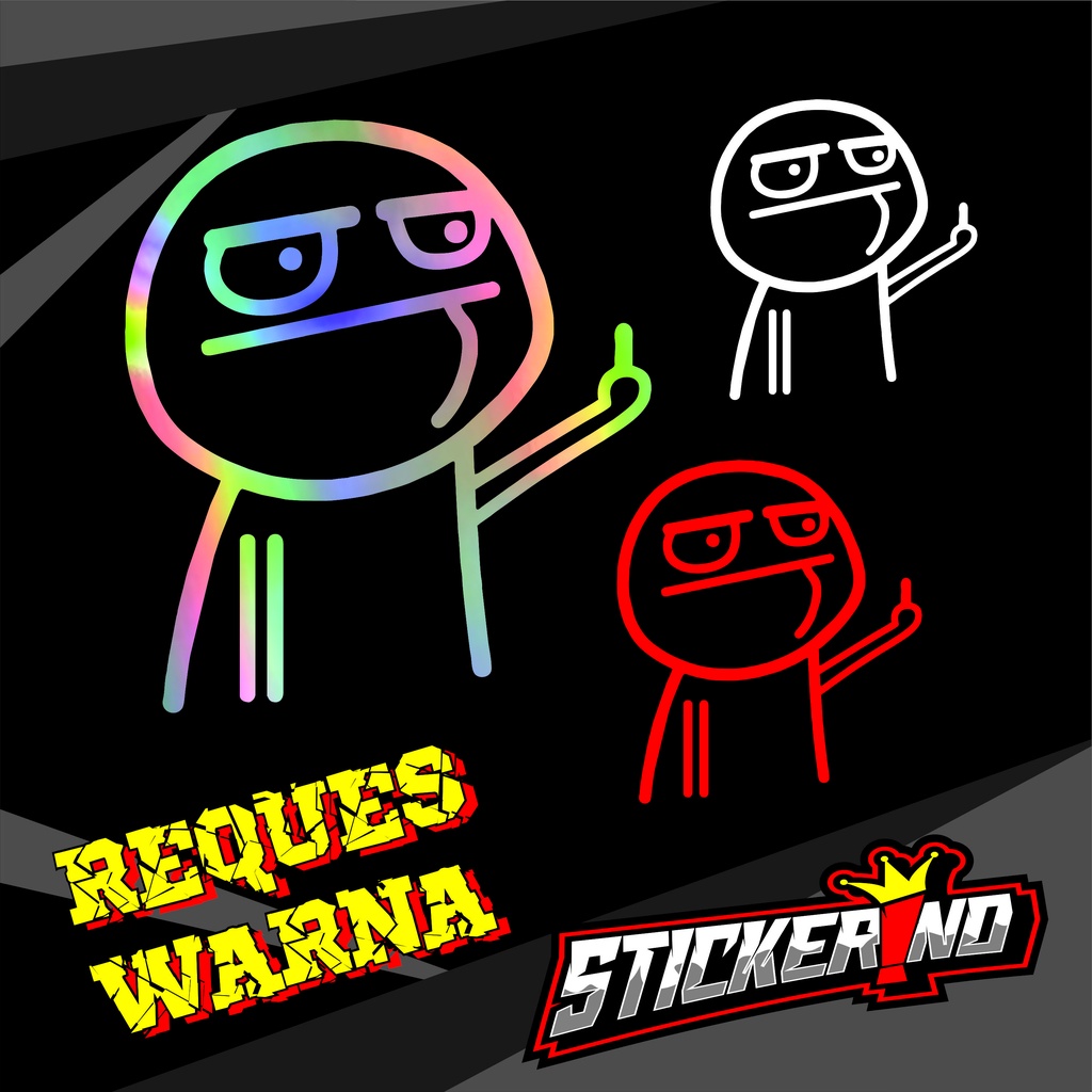 Sticker MIDDLE FINGER ANIMATED CUTTING STICKER FUCEK STICKER | Shopee ...