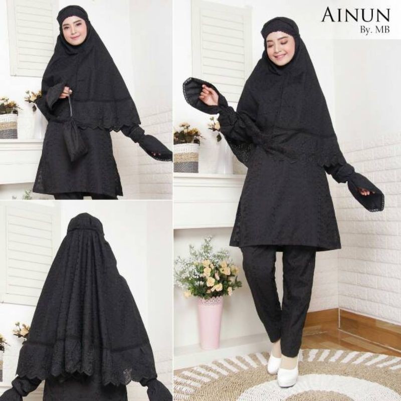 Complete Black Ihram Suit Women's Hajj and Umrah Full Set/, Ainun Ihram ...