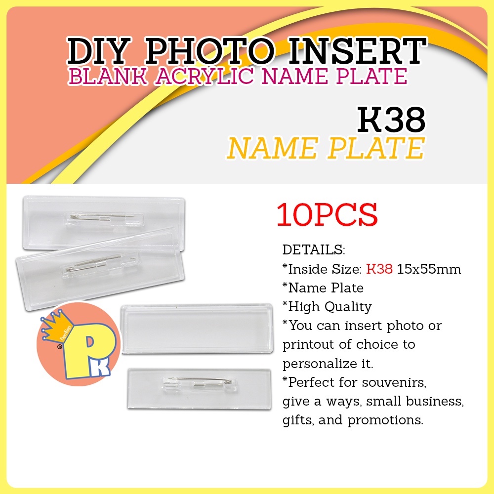 10pcs K38 blank keychain acrylic name plate , DIY name plate ...