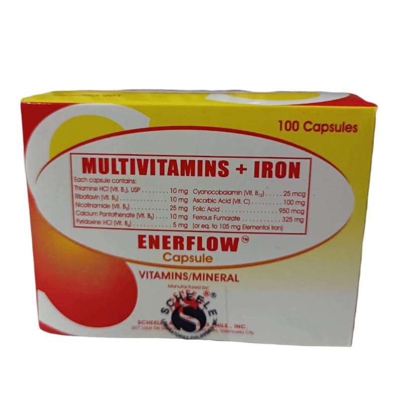 ENERFLOW Multivitamins + Iron 100's | Shopee Philippines