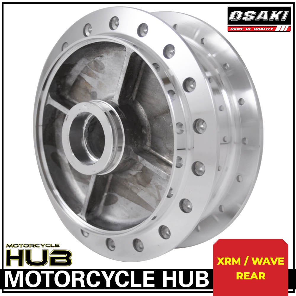 WAVE 100 Osaki Mirror Chrome Hub (Hub Set / Front Hub / Rear Hub ...