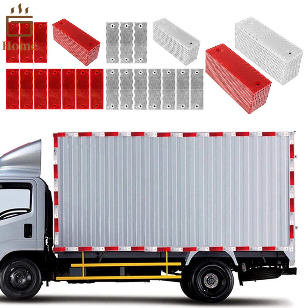 Car Reflector Sticker 20Pcs 5.8 x 2 x 0.24in Safety Warning Rectangular ...