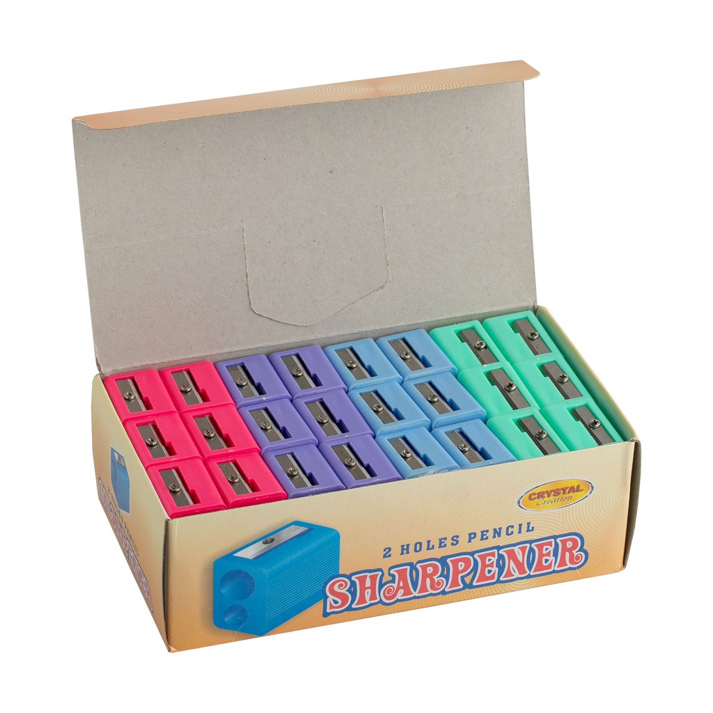 Crystal 2-Holes Sharpener 2-in-1 Rectangle 320 (4Pcs) | Shopee Philippines