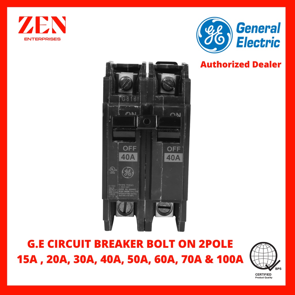 GE Breaker TQL Plug In , TQC Bolt On 2pole 15 20 30 40 50 60 70 100Amp | Shopee Philippines