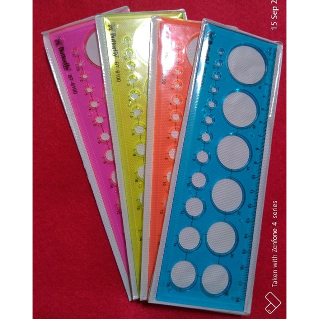 Ruler Pattern Ruler Round Oval Mall Circle Mix Shape Ruler Protractor Set (1 piece) | Shopee ...
