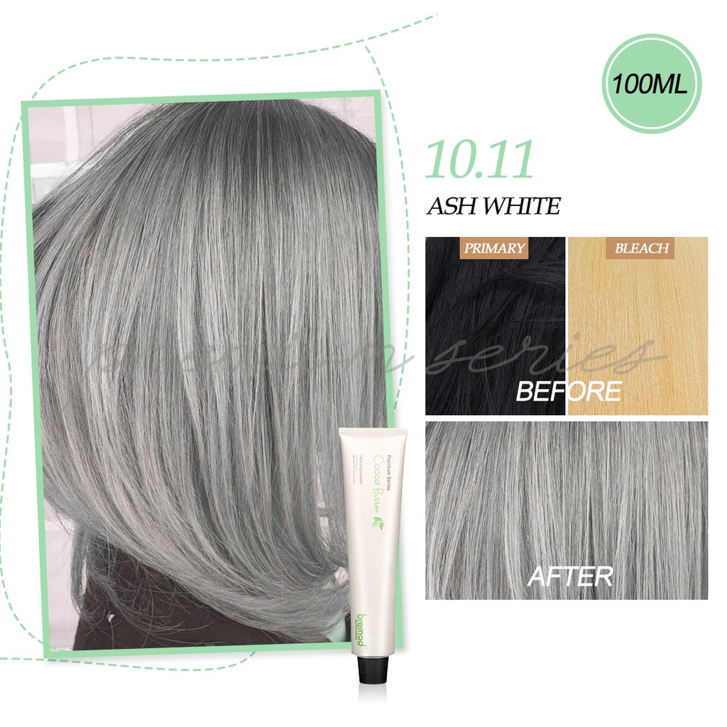 BREMOD ( ASH WHITE 10.11 set)PREMIUM SERIES COCOA BUTTER HAIR COLOR ...