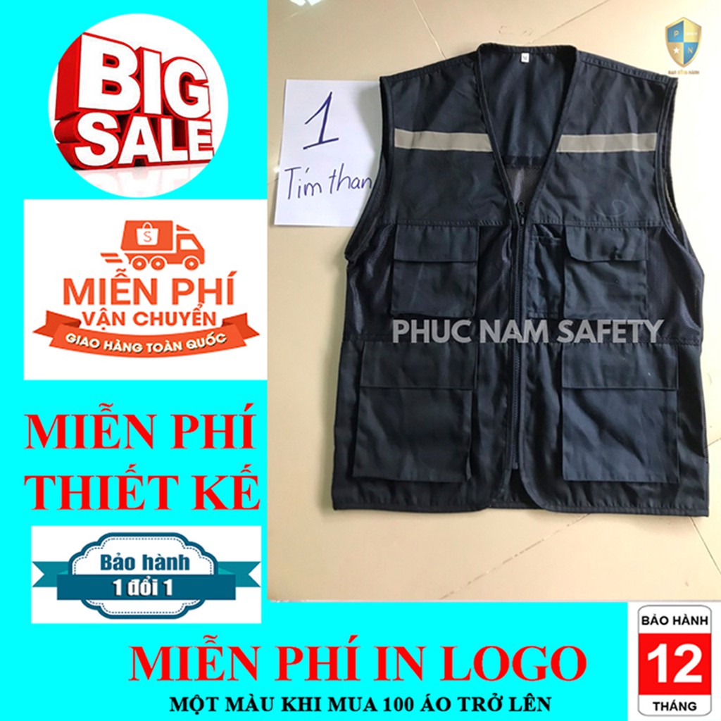 Charcoal purple reflective vest, vest, engineer uniform, Phuc Nam Labor ...