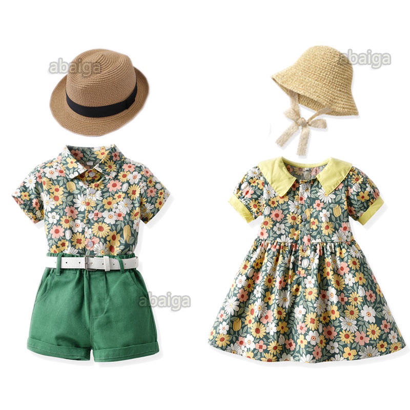 Siblings Twinning Boy and Girl Matching Clothes Daisy Flower Shirt ...