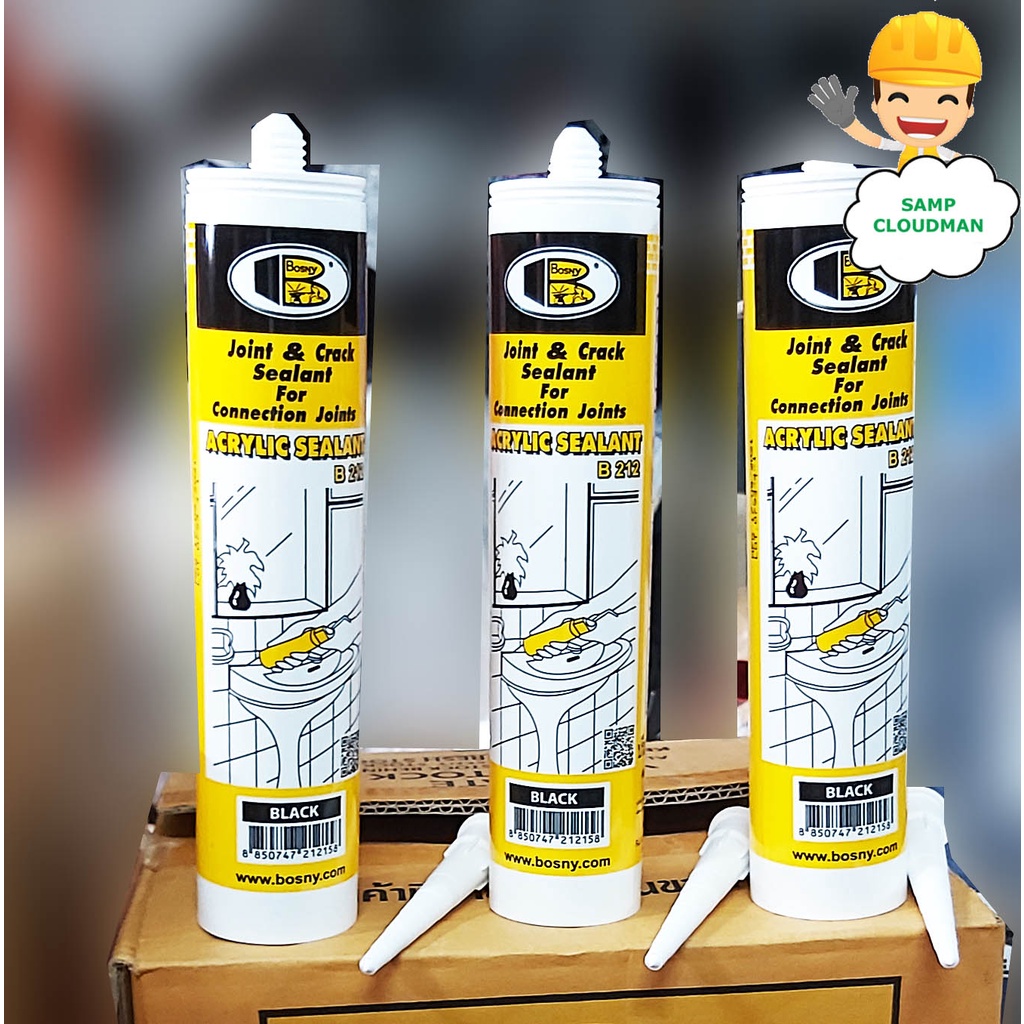 Bosny Paintable Joint & Crack Acrylic Sealant B212 White Black Brown ...