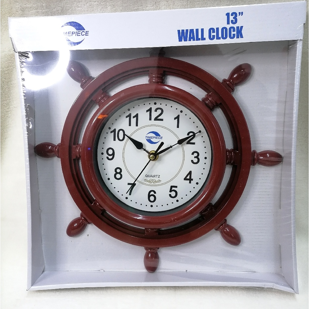Quartz Clock Ships Steering Wheel 13" Wall Clock X7581 and Anchor Style ...