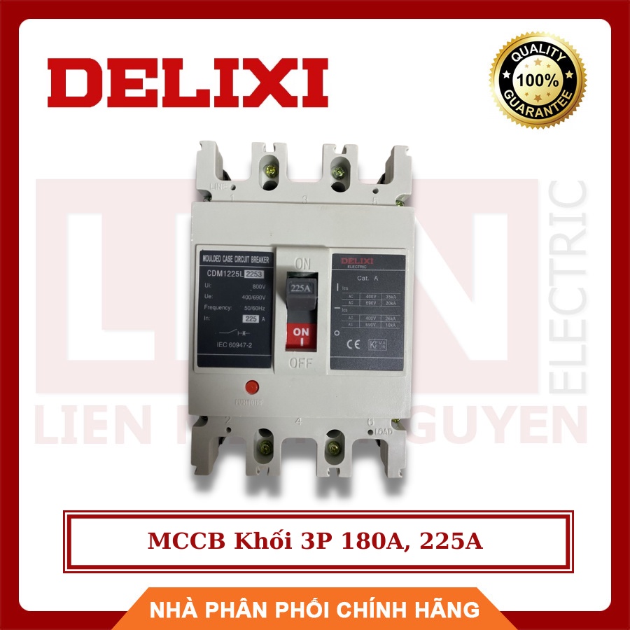 MCCB Block 3P 180A, 225A Delixi, unused inventory, old box with actual ...