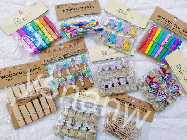 Photo clip note clip photo wall decoration message wooden clip | Shopee ...