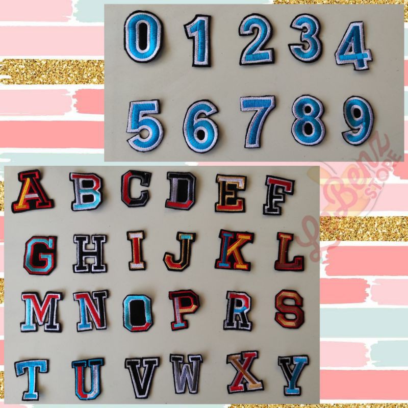 Patch Embroidery Sewing Alphabets Letters Numbers Numbers Numbers ...