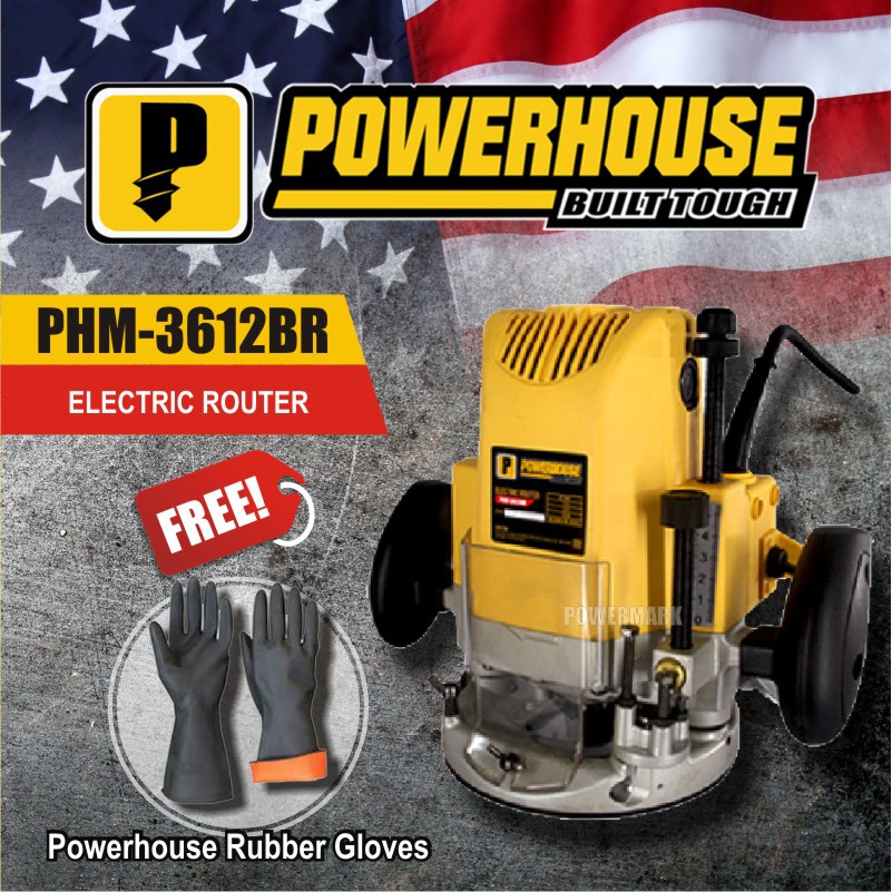 Powerhouse PHM-3612BR Electric Plunge Router FREE Powerhouse Rubber ...