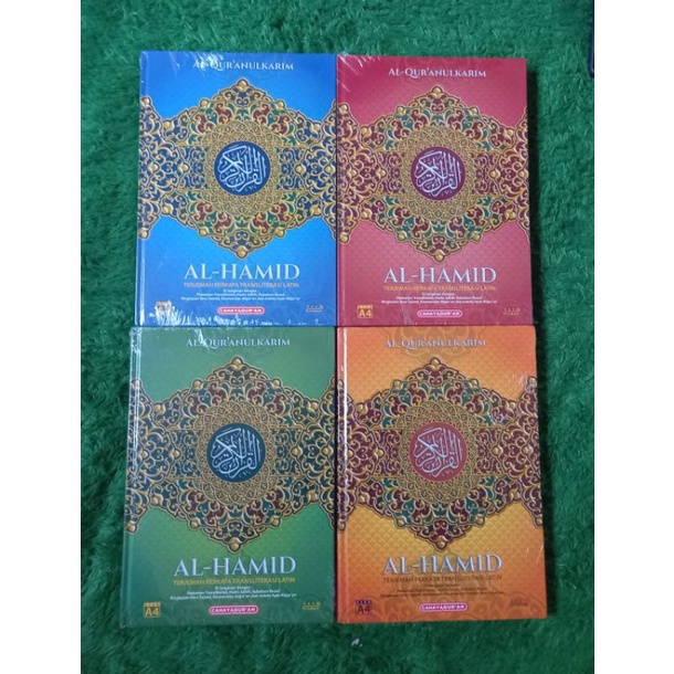ORIGINAL AL QUR'AN AL-HAMID TRANSLATED LATIN TRANSLITERATION WORDS LARGE SIZE A4 AL-QUR ...