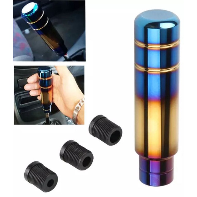 Universal Burnt Blue+Gold Aluminum Gear 13CM Shift Knob Shifter Lever ...