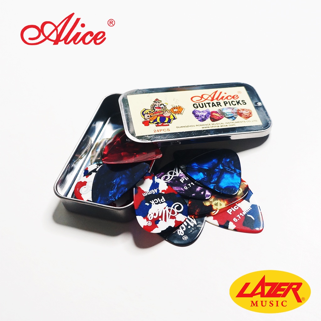 Alice A011A Variety Pack Celluloid Assorted Guitar Picks Can (24 pcs ...