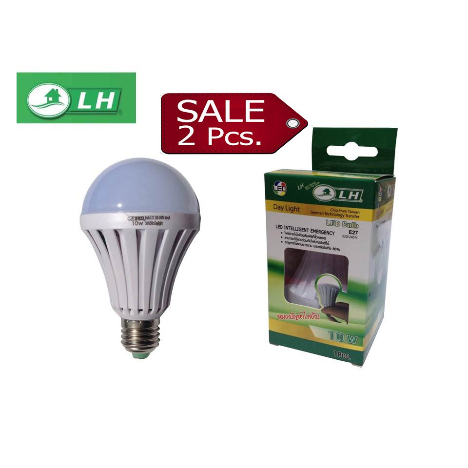 LED Emergency Light Bulb 220V-240V 10W Daylight E27 LH (2Pcs) | Shopee ...