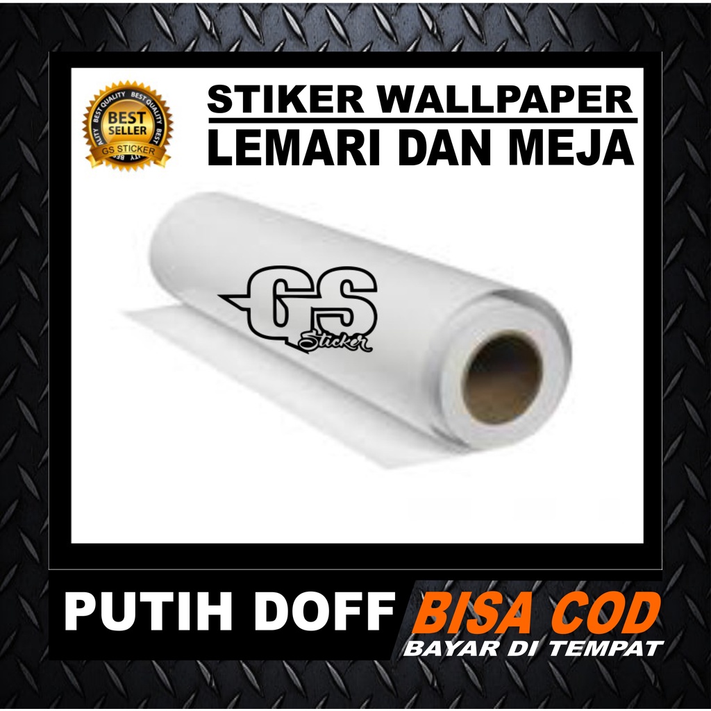 PUTIH Doff White Wardrobe And Table Wallpaper sticker/ White doff ...