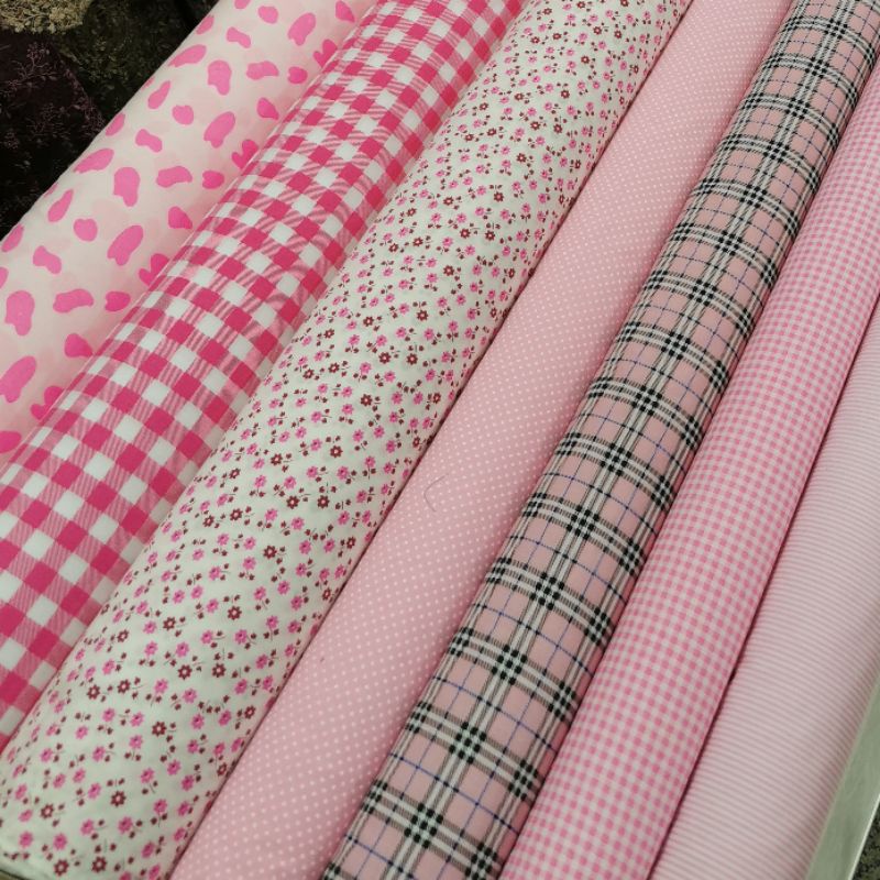 Pink Theme Plaid Pattern Fabric Props Photo Making Curtain Cutting ...