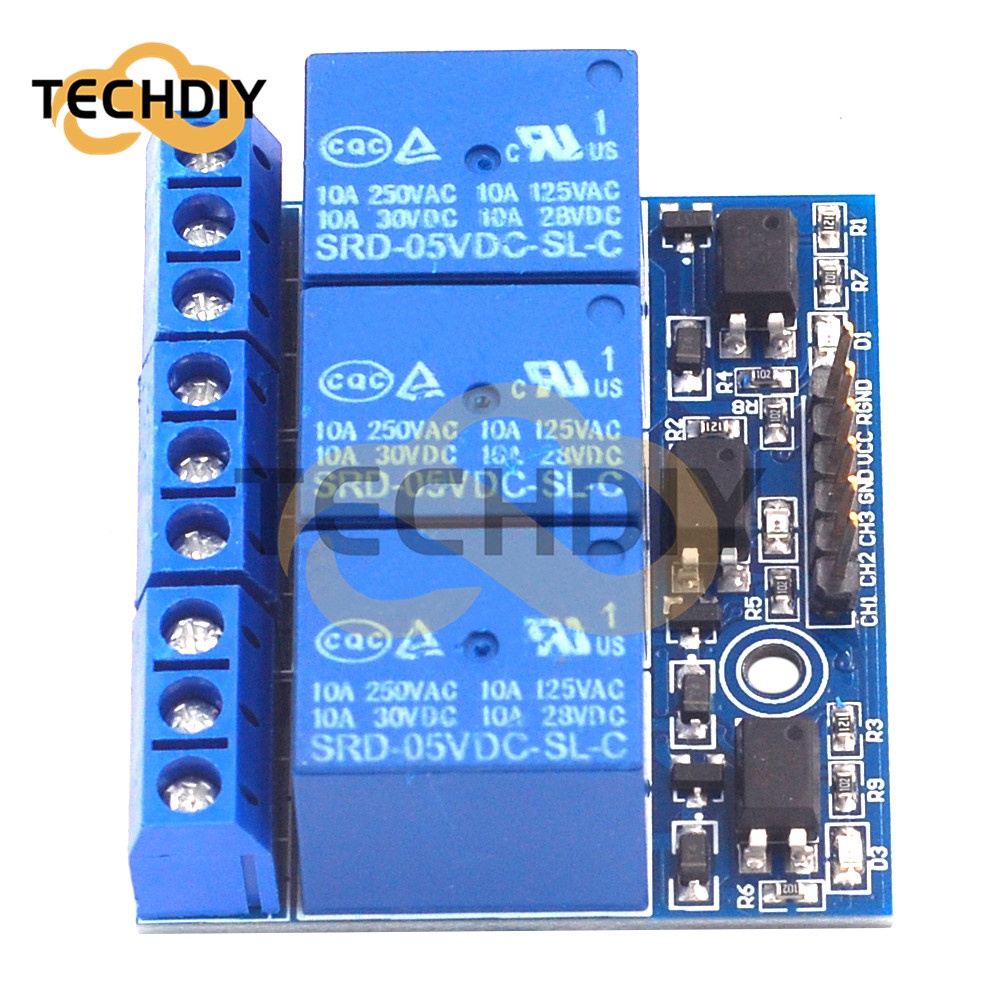 5v 12v 3 Channel Relay Module With Optocoupler Isolation Opto-isolated ...