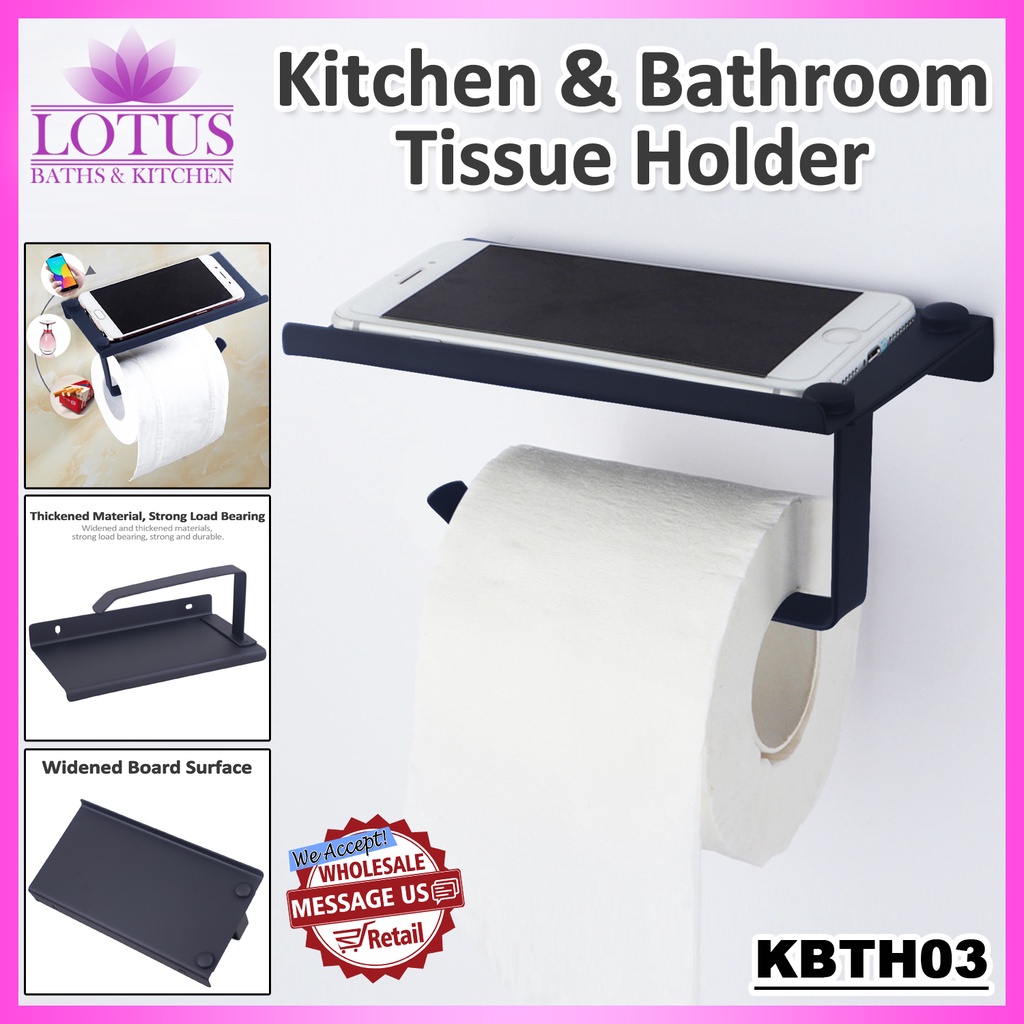 Lotus Baths KBTH03 Stainless Bathroom Tissue Holder Toilet Roll Holder ...