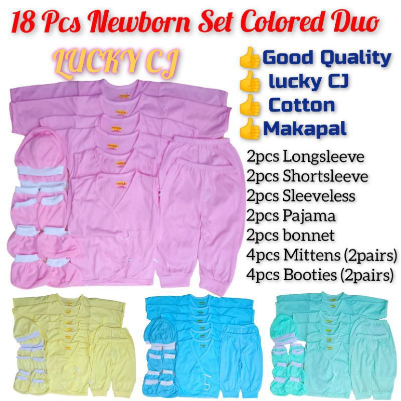 18pcs Newborn Babye Clothes Set Colored Duo 100% Cotton/Lucky Cj ...