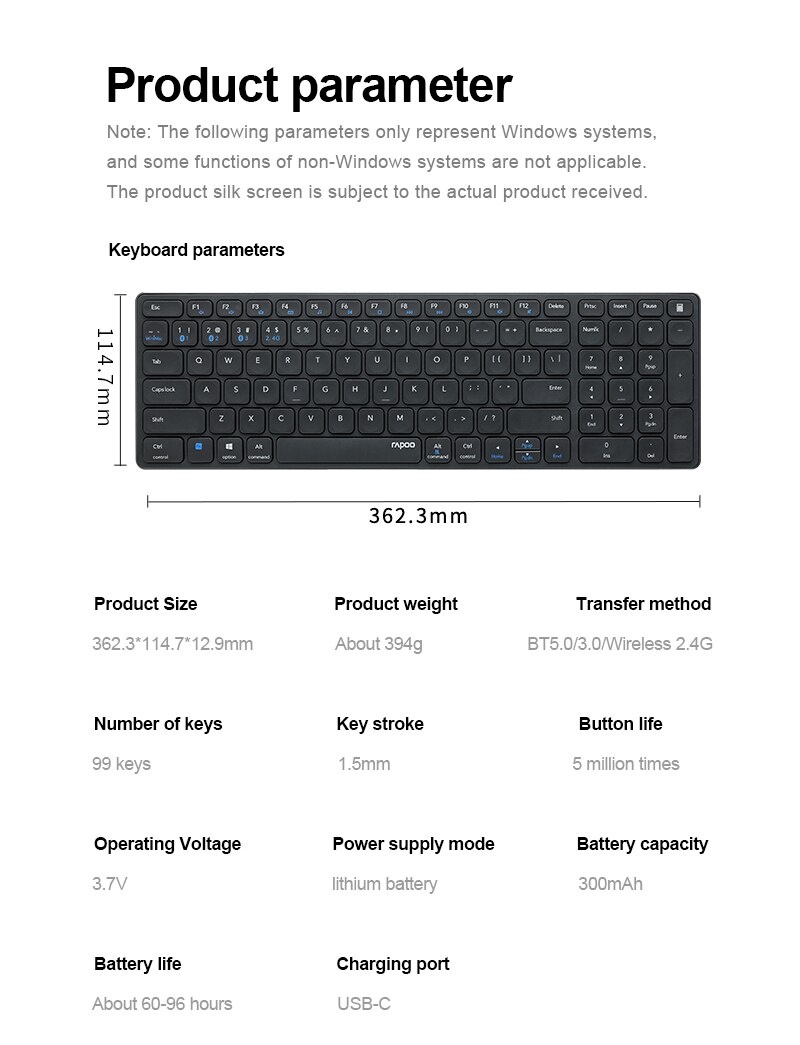 [NEW MODEL] RAPOO 9350M Wireless Keyboaard and Mouse Set Rechargeable ...