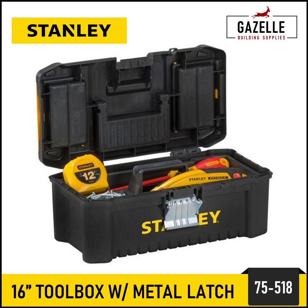 Stanley Tool Box w/ Metal Latch 16" Toolbox Essential PVC Jumbo - 75518 ...