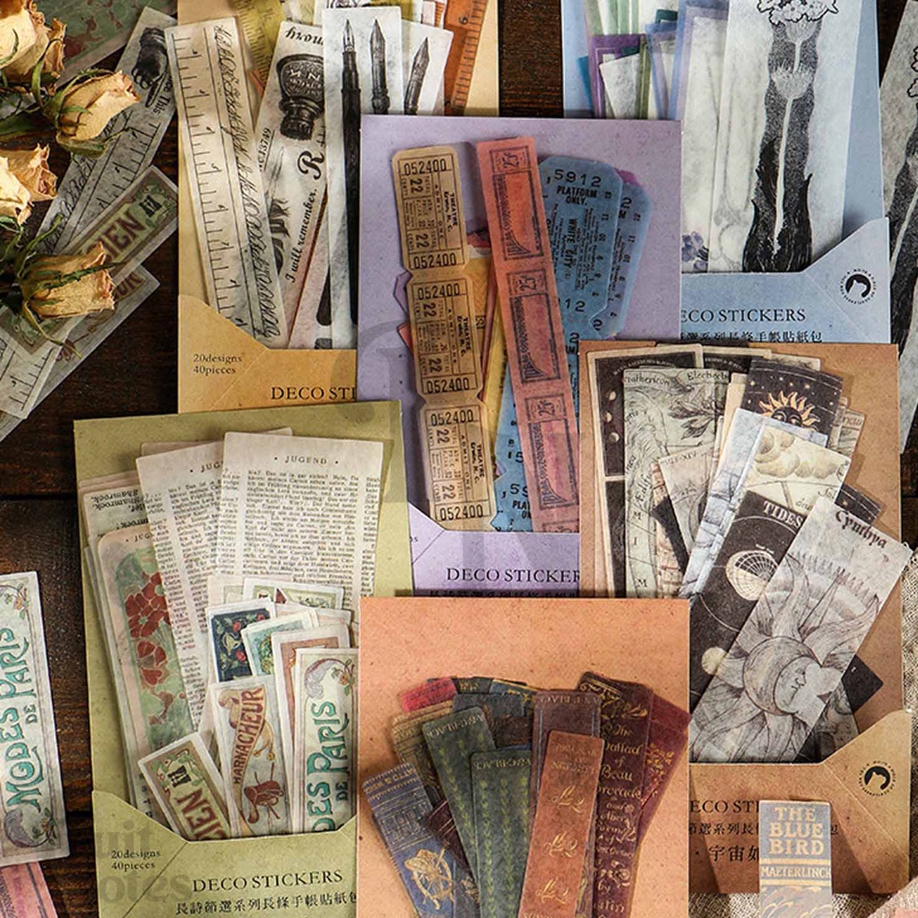 [CLEARANCE] ST066 40pcs Vintage Journaling Sticker Set | Shopee Philippines
