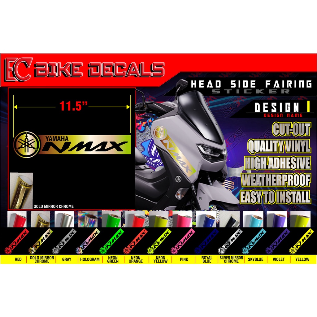 Yamaha NMAX 155 Side head Fairings Sticker Yamaha NMAX Logo - HIGH ...