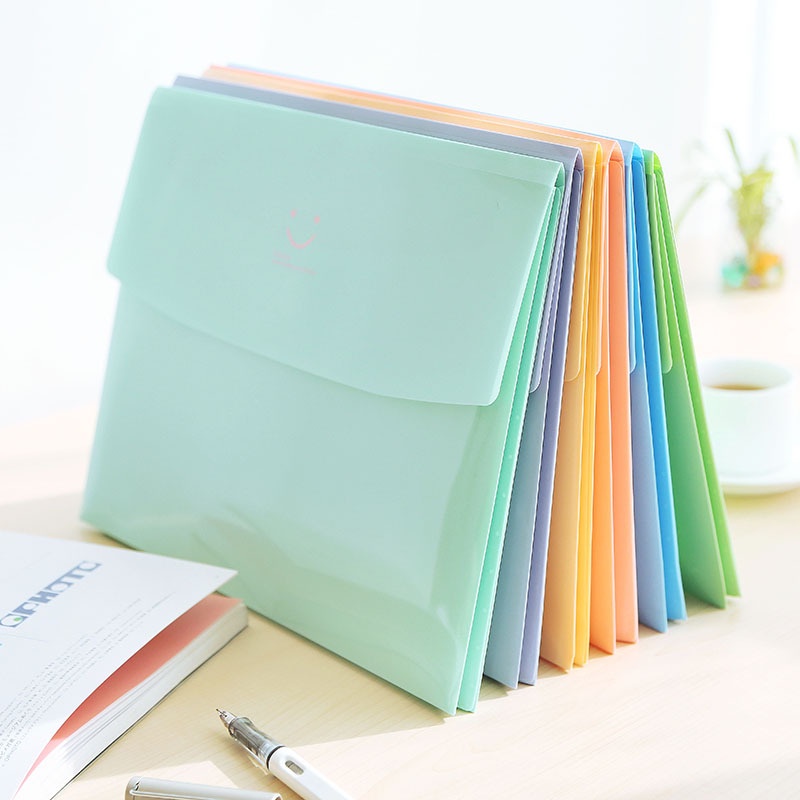 Korean Creative Candy-colored Smile Folder Student Portable File Bag ...