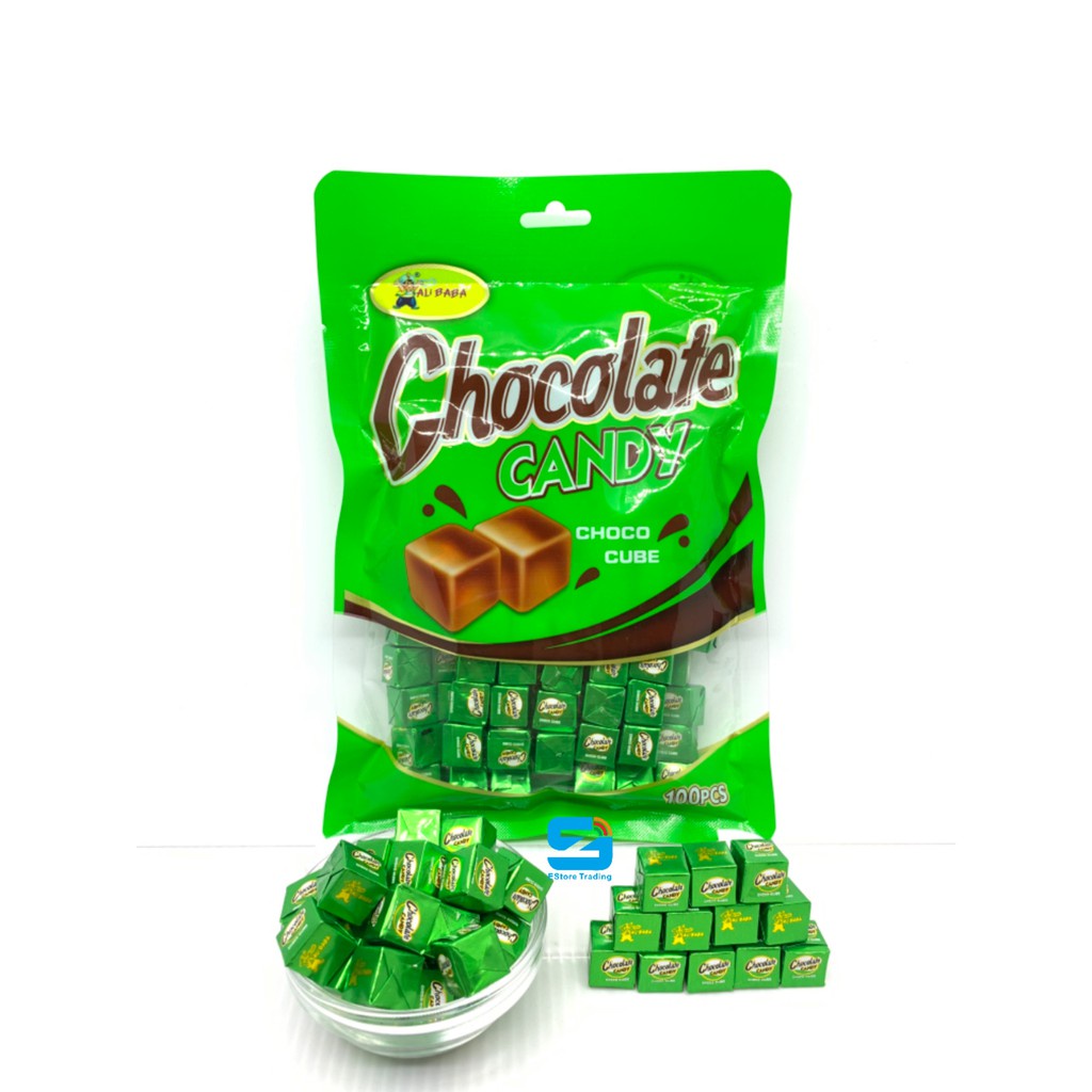 100pcs- Alibaba Chocolate Candy Choco Cube per Pack- Exp: 30/06/2026 ...