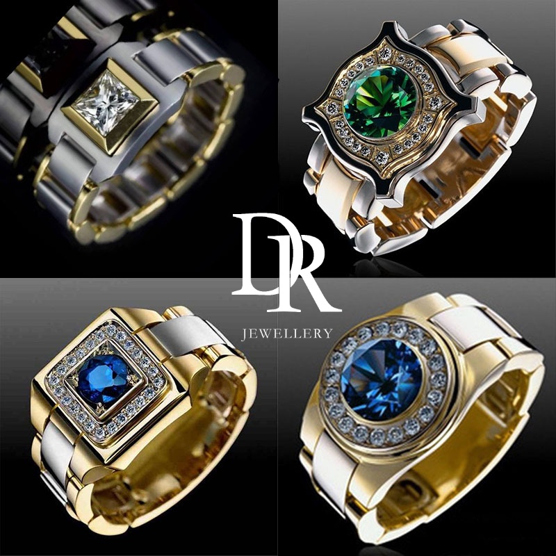 DR Jewelry Fashion Korean Accessories Stainless Popular Inlaid Blue ...
