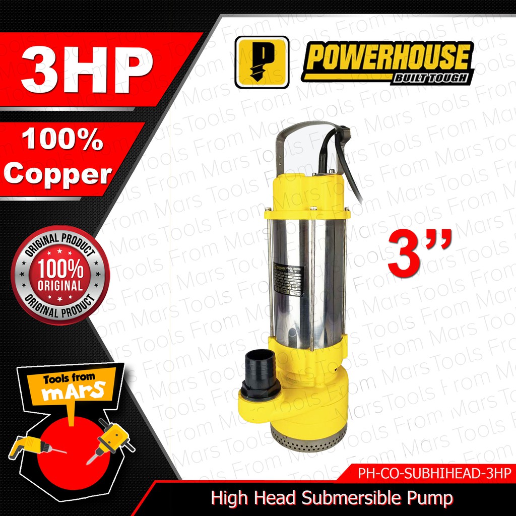POWERHOUSE High Head Clear Water Submersible Pump 3HP 100% COPPER PH-CO ...