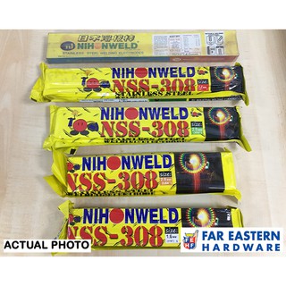 NIHONWELD Stainless Steel Welding Rod Electrode NSS-308 1/16 5/64 1/8 3/32 5/32 - 1 KG | Shopee ...