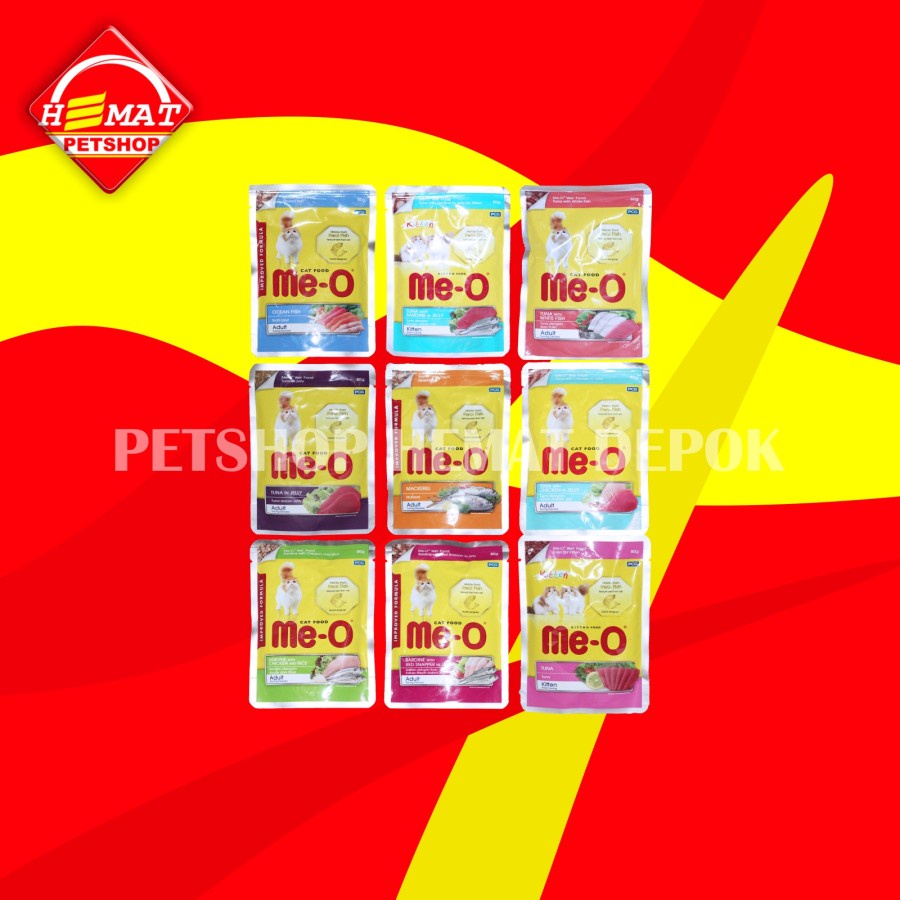 (6pcs) Meo Wet Cat Food Cat Food Pouch Wetfood Me-O Sachet 80 Grams ...
