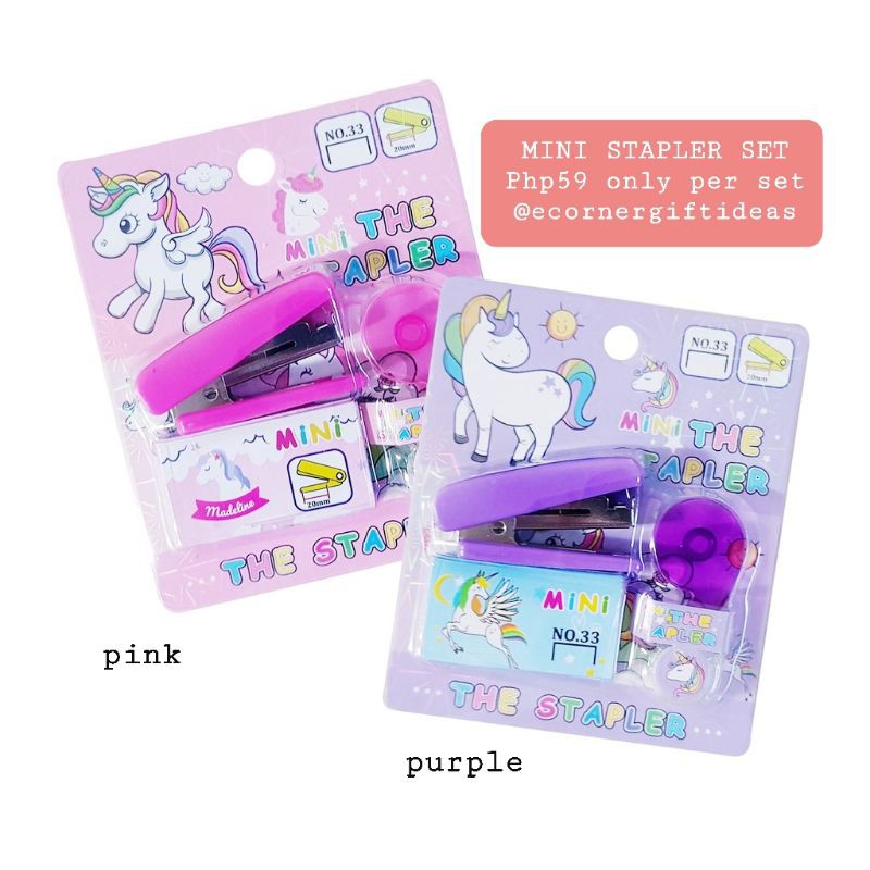 UNICORN MINI STAPLER SET | Shopee Philippines