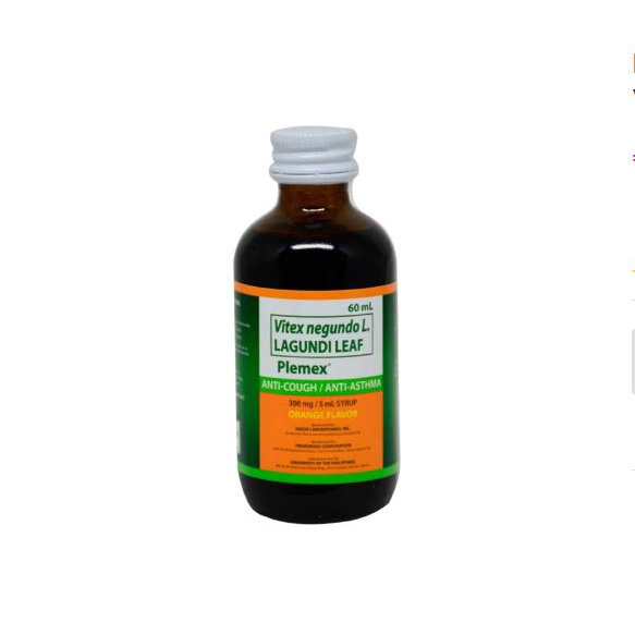 PLEMEX Vitex negundo.L 300mg/5mL Syrup 60mL | Shopee Philippines
