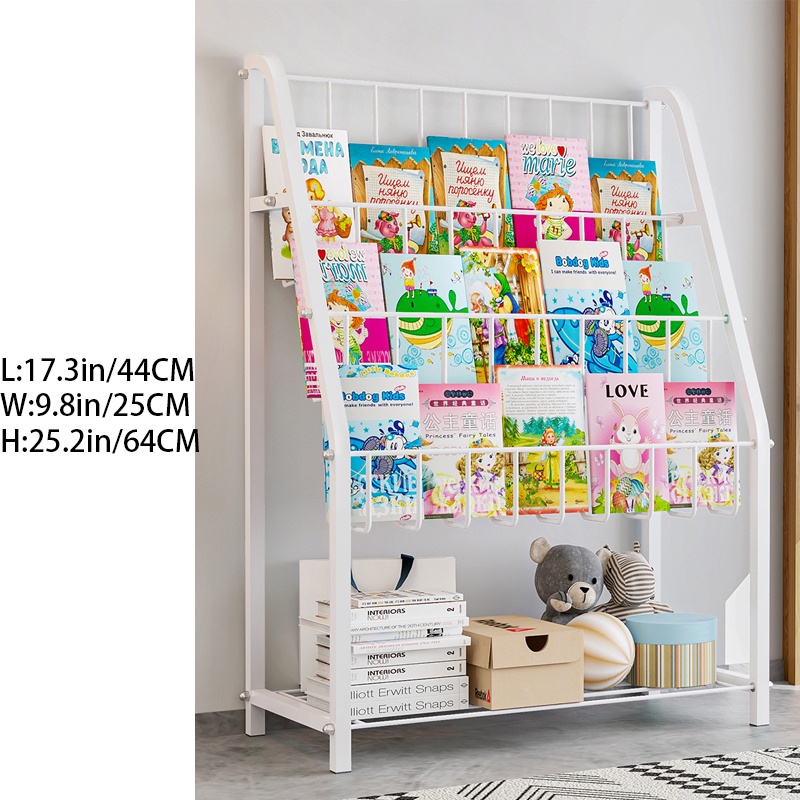 Kids Toy Storage Rack Children's Bookshelf Multi Purpose Display ...