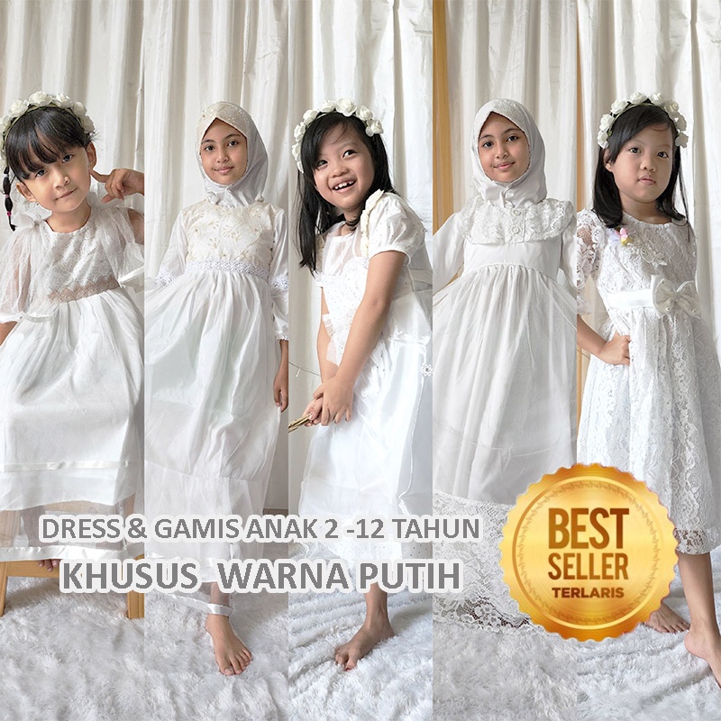 PUTIH White Clothes For Girls 10 Years Party Dresses For Girls Aqiqah ...