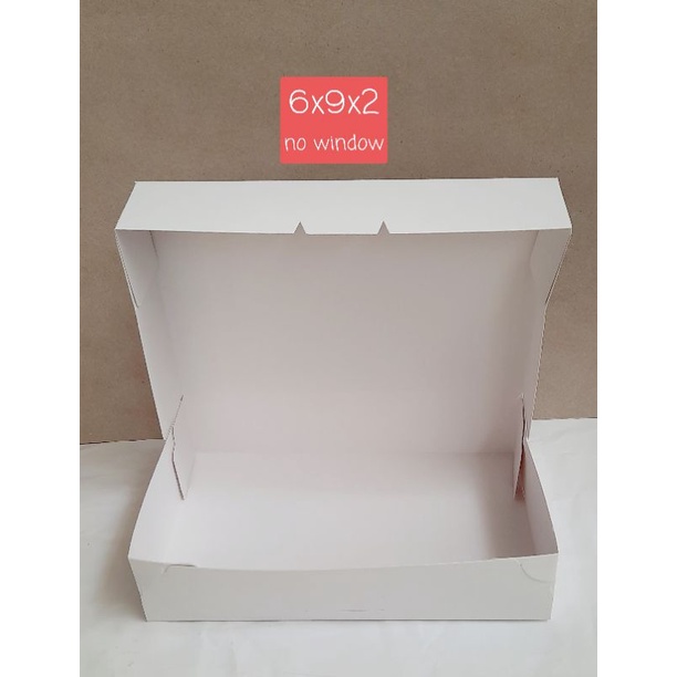 FptBoxes Pastry Box Size 6x9x2 Preformed No window white color ( pack ...
