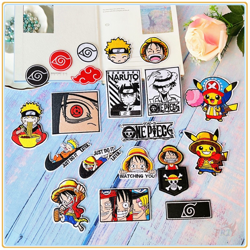 One Piece & Naruto Fans Collection Iron-On Patch ♚ 1Pc Anime DIY Sew on ...
