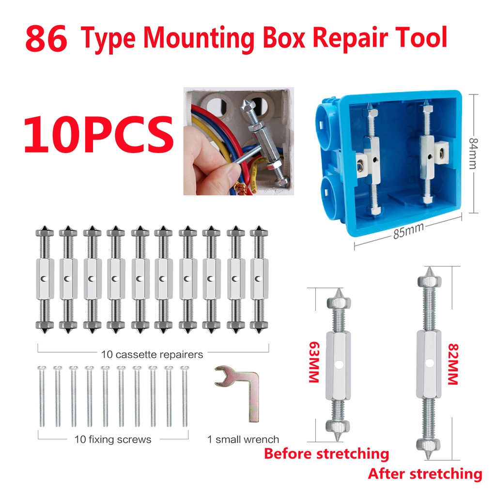10Pcs Switch Socket Cassette Screws Support Rod Switch Box Repair Kit ...