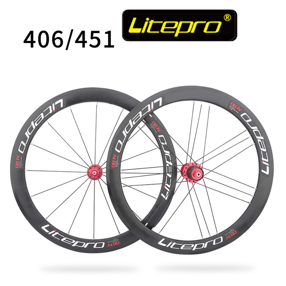 Litepro AERO Wheel 120 Sound Folding Bicycle Wheel 40mm Rim 406/451 ...