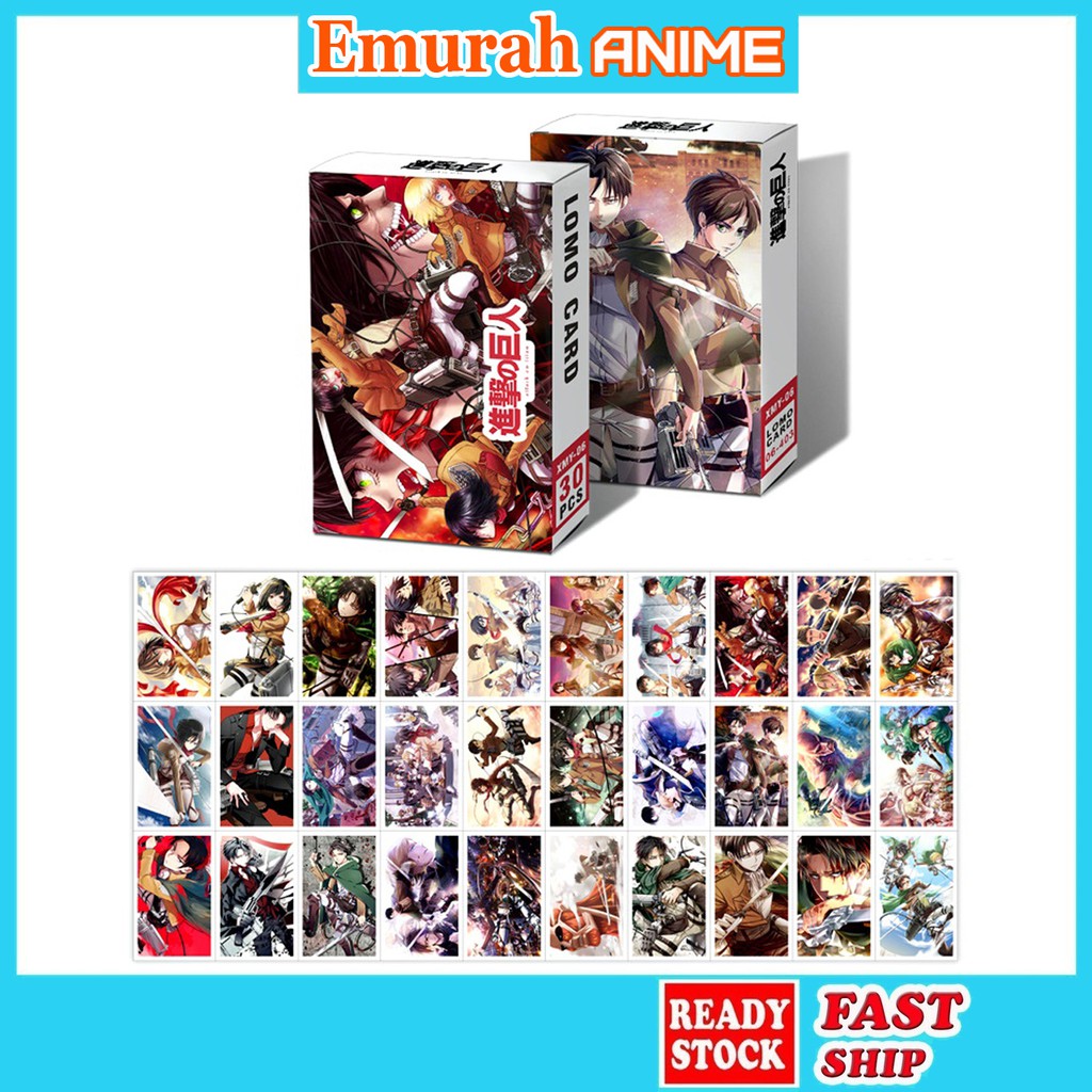 Attack on Titan Lomo Card 30pcs Anime Manga Photocard Photocards Eren ...