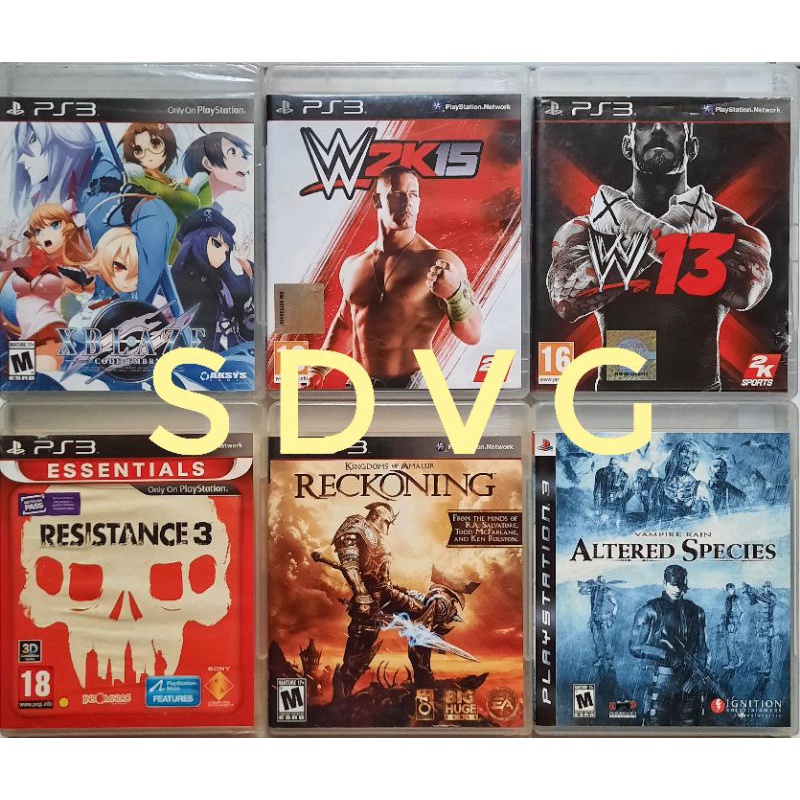 PS3 Xblaze•W2k15•W13•Resistance 3•Kingdoms of Amalur: Reckoning•Vampire Rain: Altered Species ...