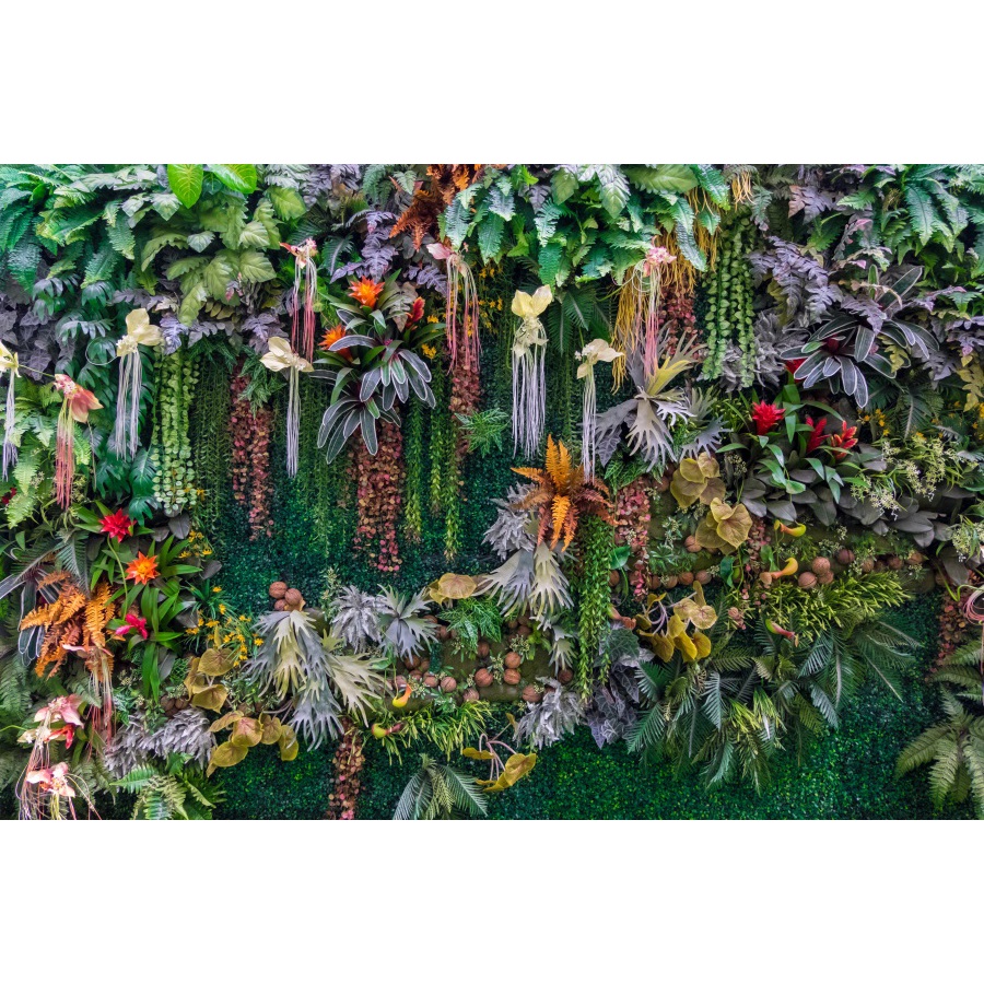 Tropical Leaves Flowers Wall Photography Backgrounds Party Photocall ...